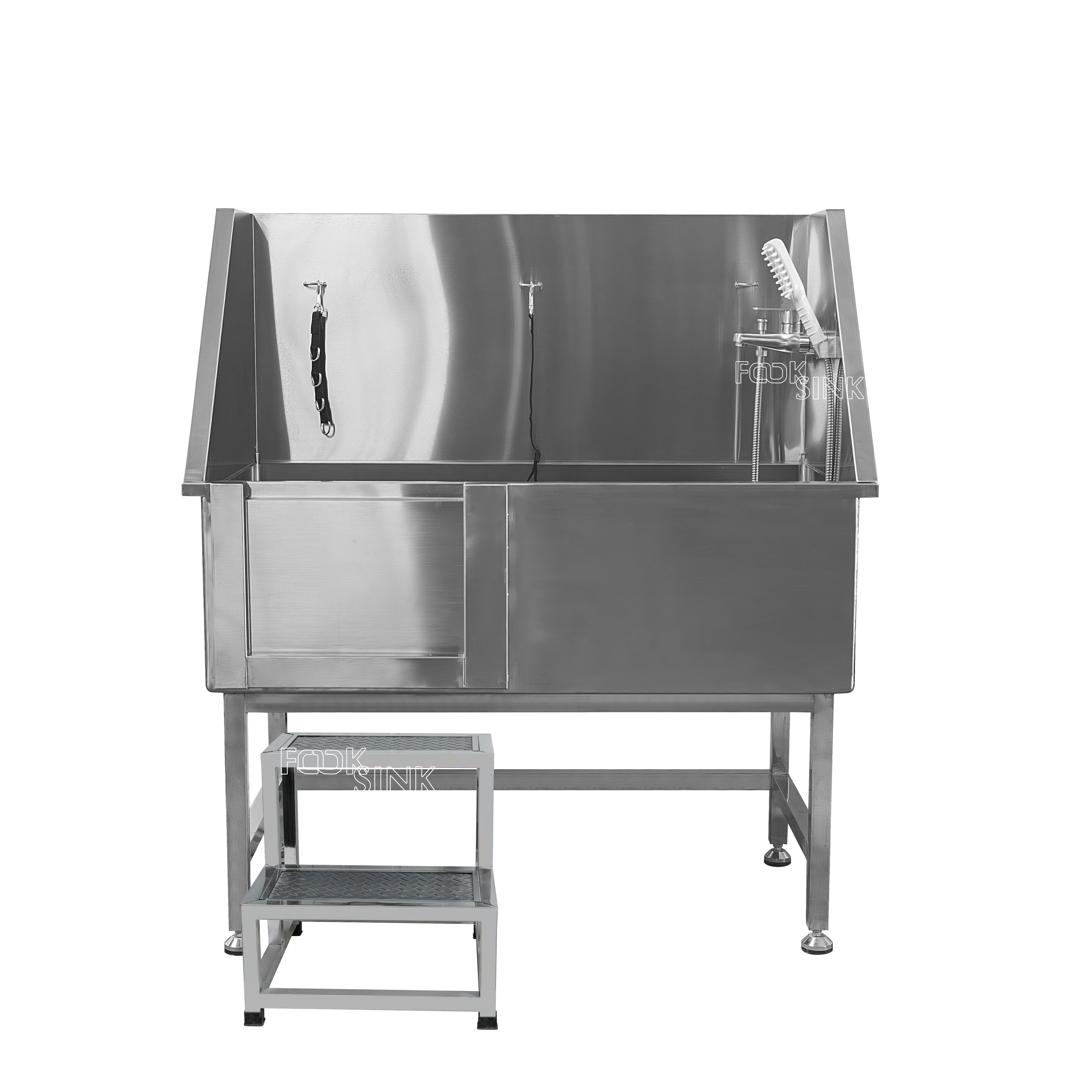 50'’Professional Stainless Steel Dog Grooming Tub Bathing Station ...