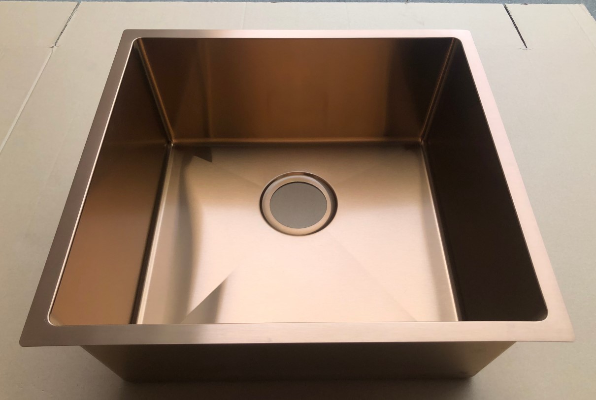 Copper PVD Surface Kitchen Sink Without Tap Holes 5 Years Warranty ...