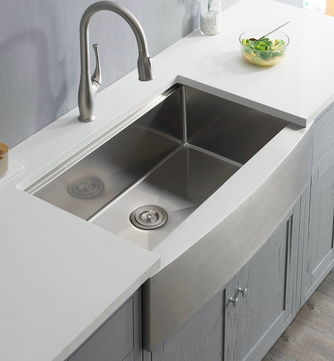 Single Bowl 36 Inch Kitchen Sink Apron Front Farmhouse Workstation 304 ...
